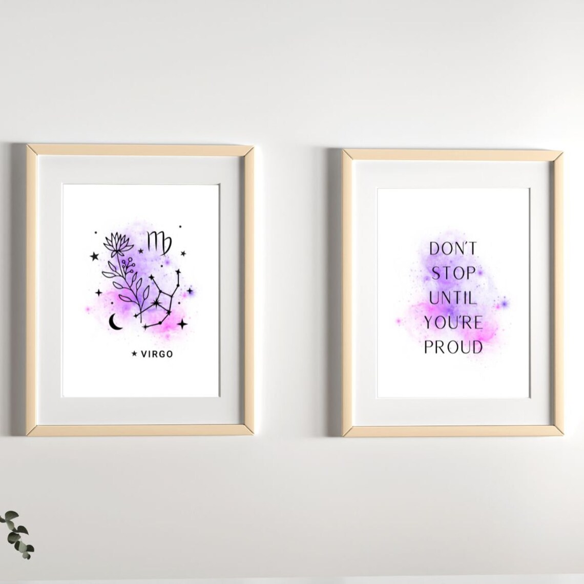 Virgo Wall Art Set, 2 Set Dorm Room Poster, Zodiac Print, Motivation ...