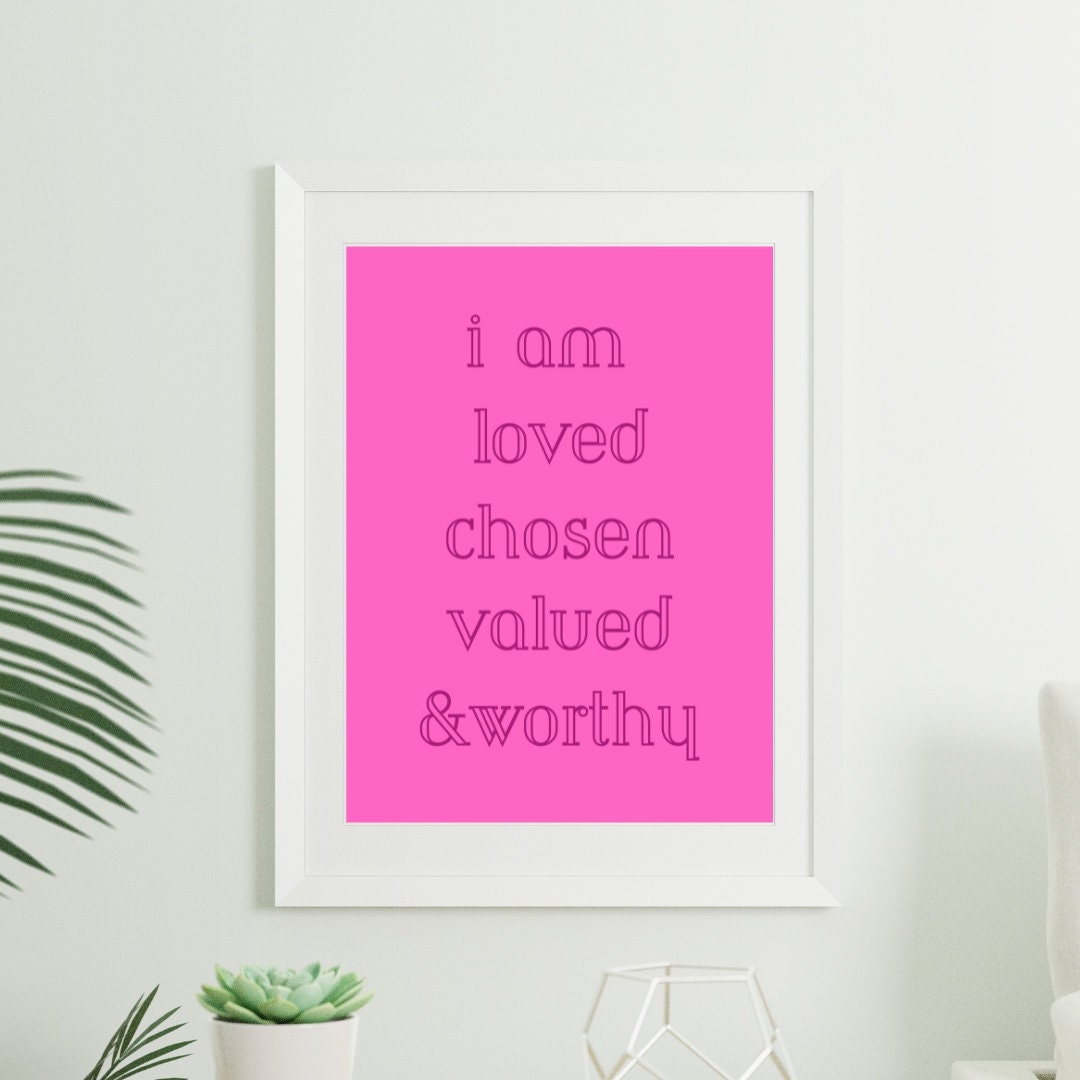 Affirmation Wall Art, I Am Print, Positive Affirmation, Self-love Art ...