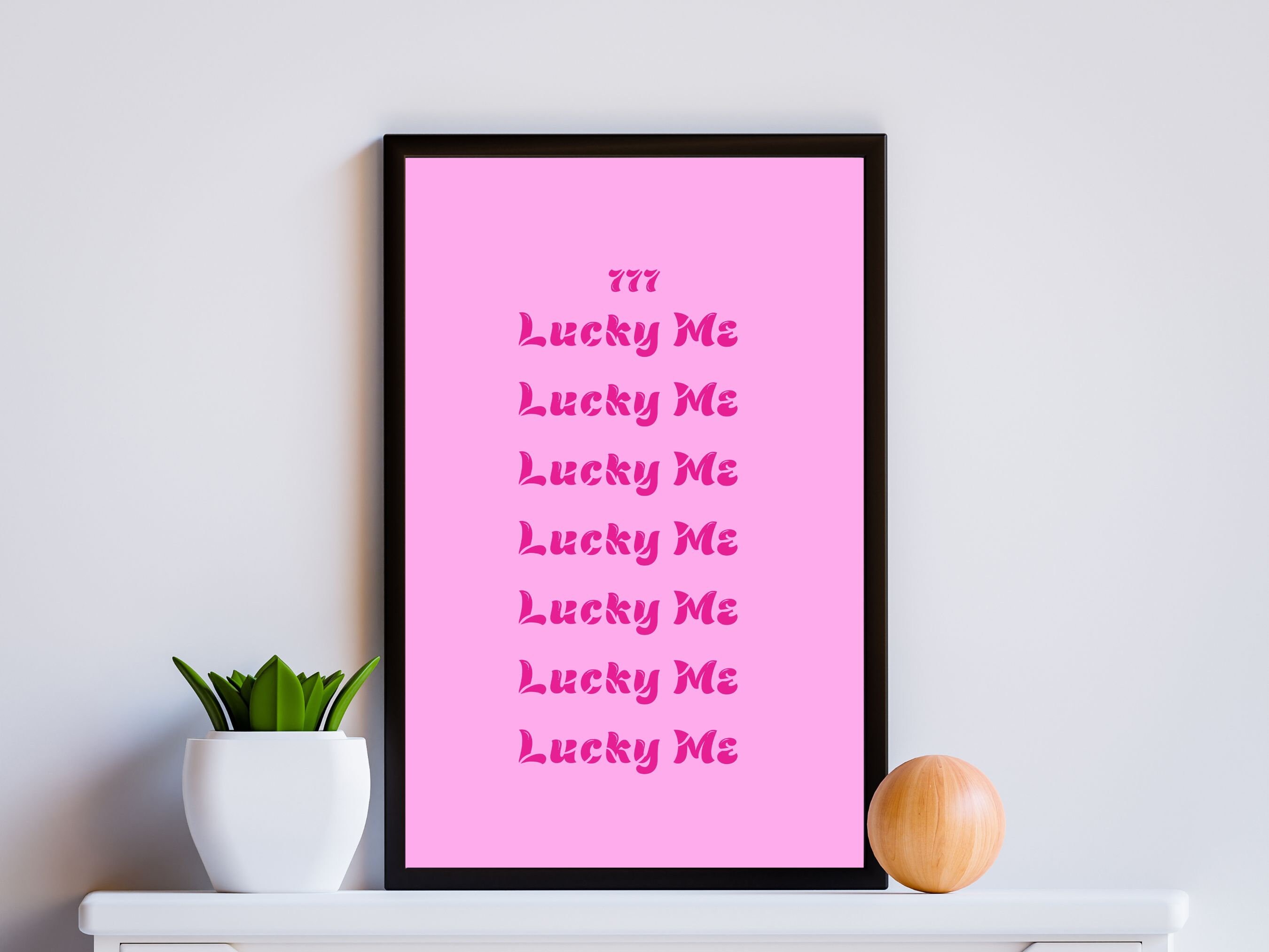 Lucky Me Wall Art 777 Lucky Me Pink Aesthetic Print Lucky - Etsy
