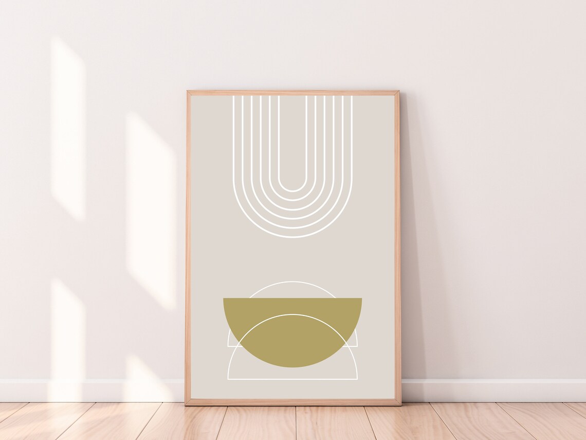 Set of 3 Abstract Wall Art, Geometric Art Set of 3, Mid Century ...