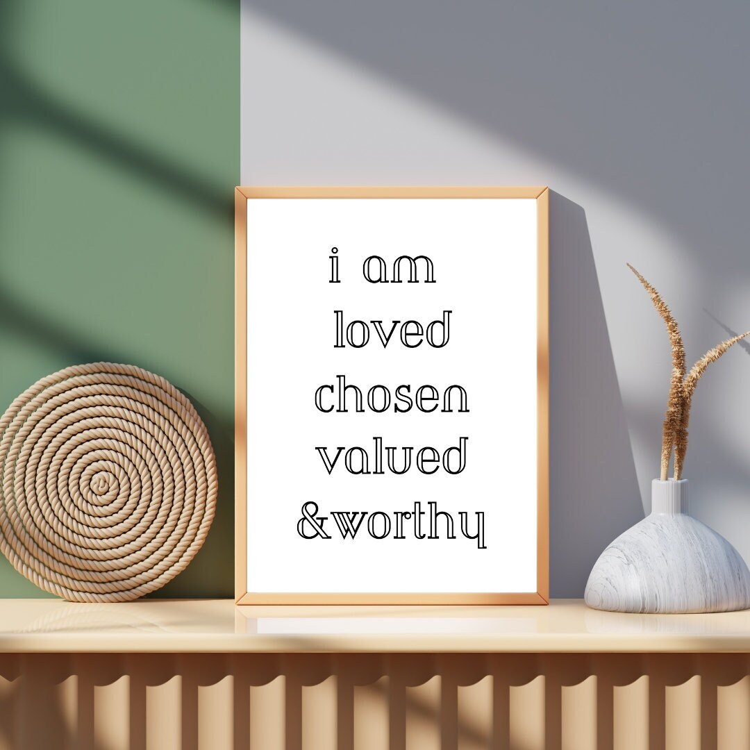 Affirmation Wall Art, I Am Print, Positive Affirmation, Self-love Art ...