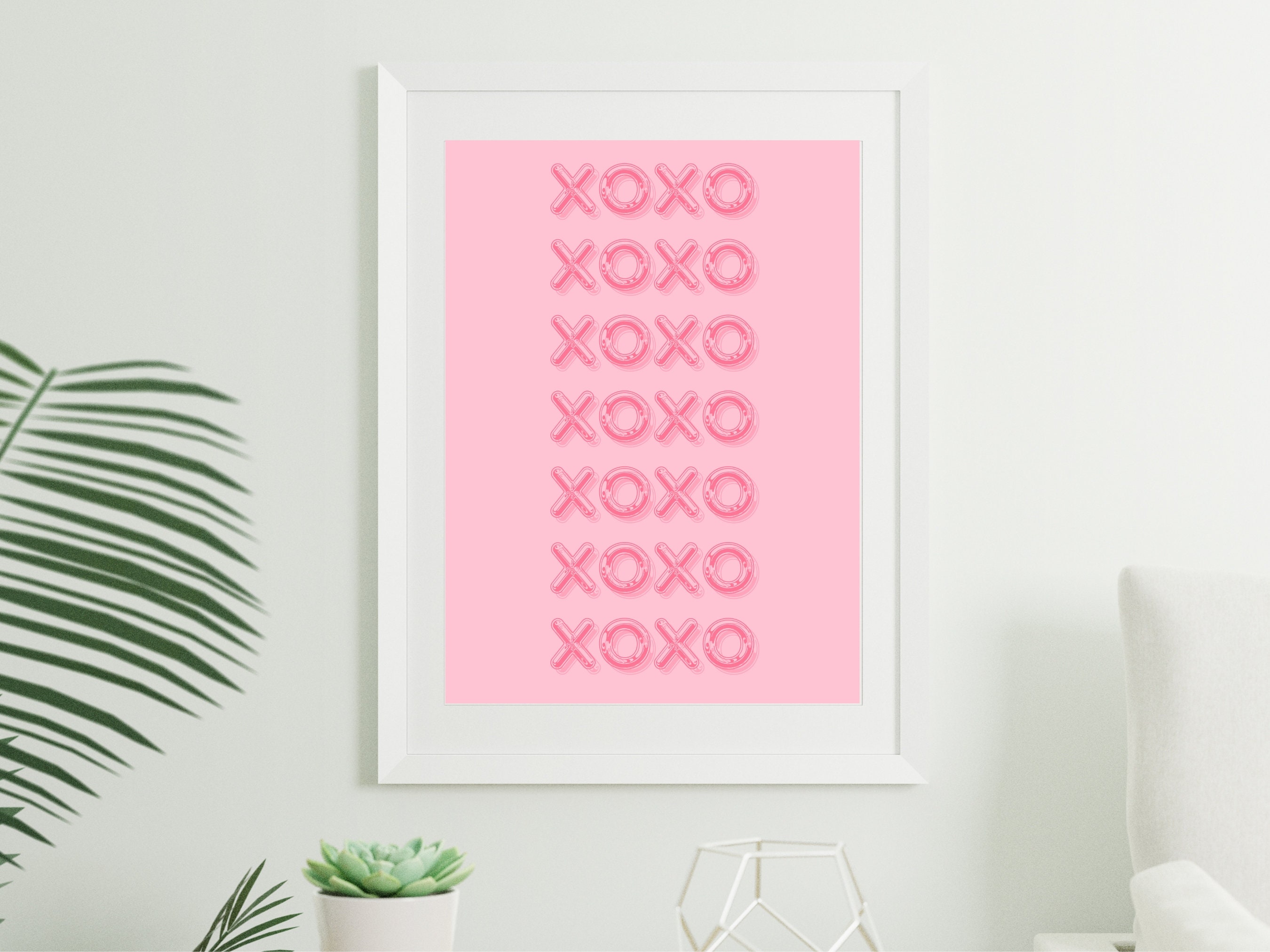 Pink Xoxo Print, Xoxo Sign, Printable Wall Art, Pink Prints, Trendy ...