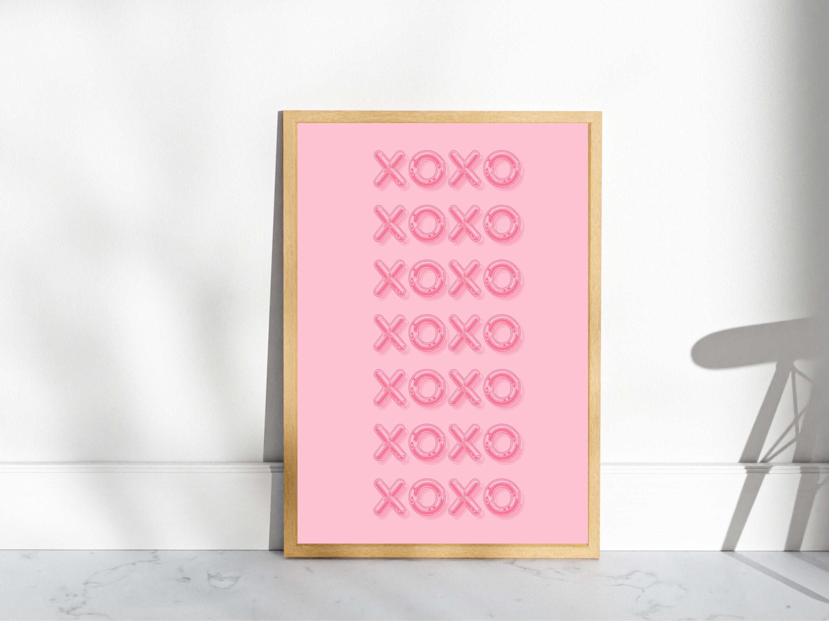 Pink Xoxo Print, Xoxo Sign, Printable Wall Art, Pink Prints, Trendy ...
