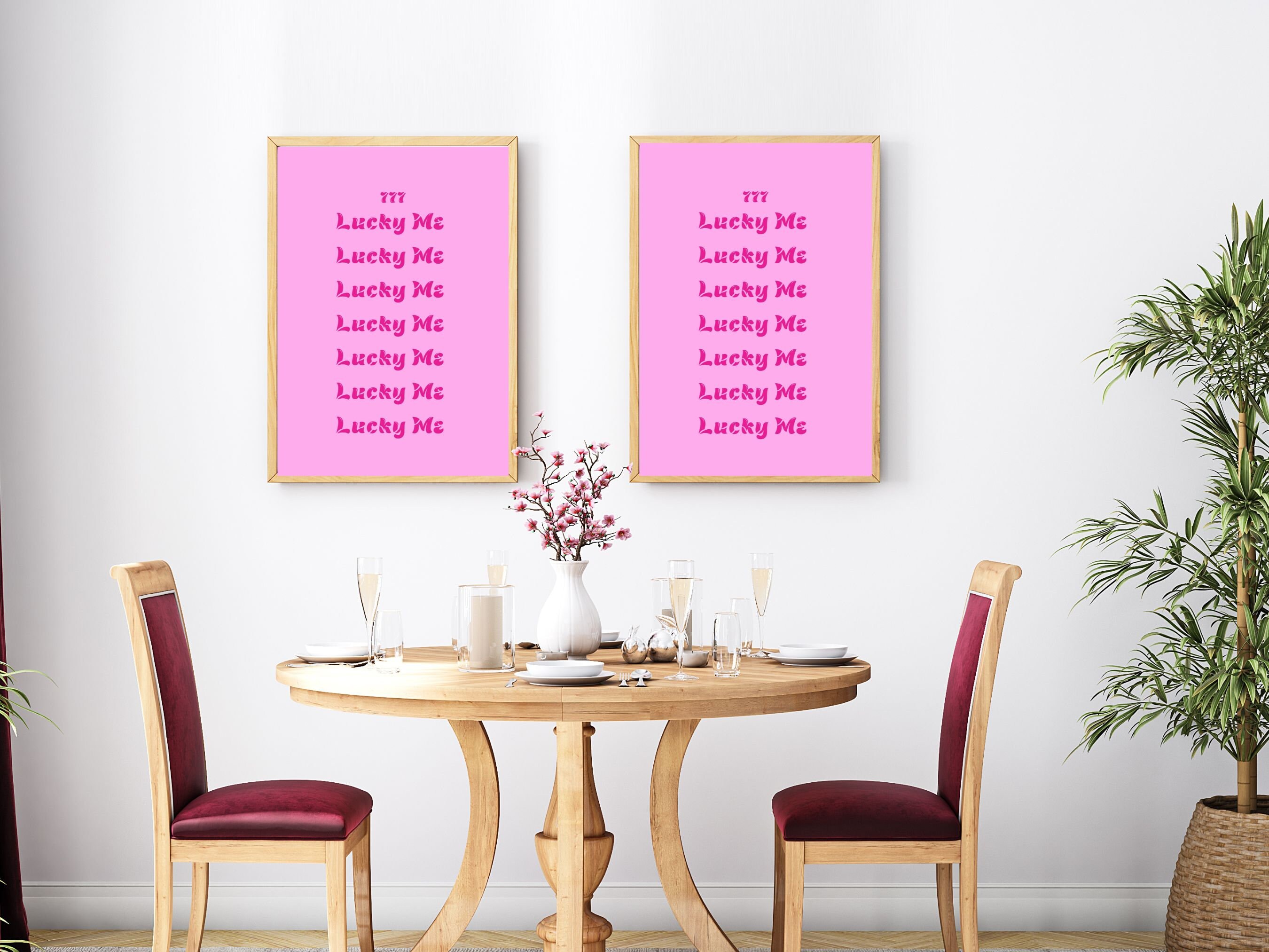 Lucky Me Wall Art 777 Lucky Me Pink Aesthetic Print Lucky - Etsy