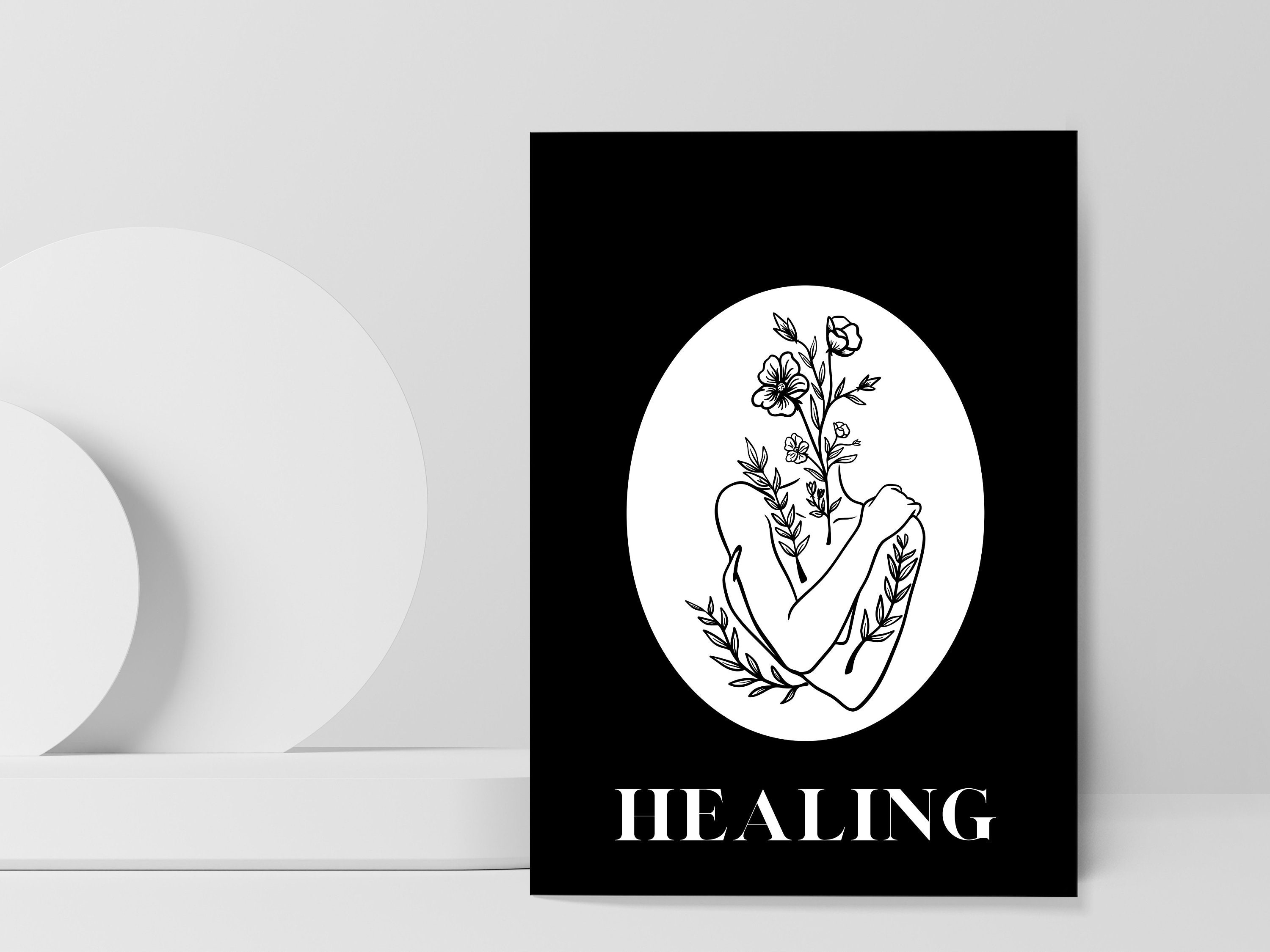 Flower Head Women Line Art, Female Head Flower Wall Art, One Line ...