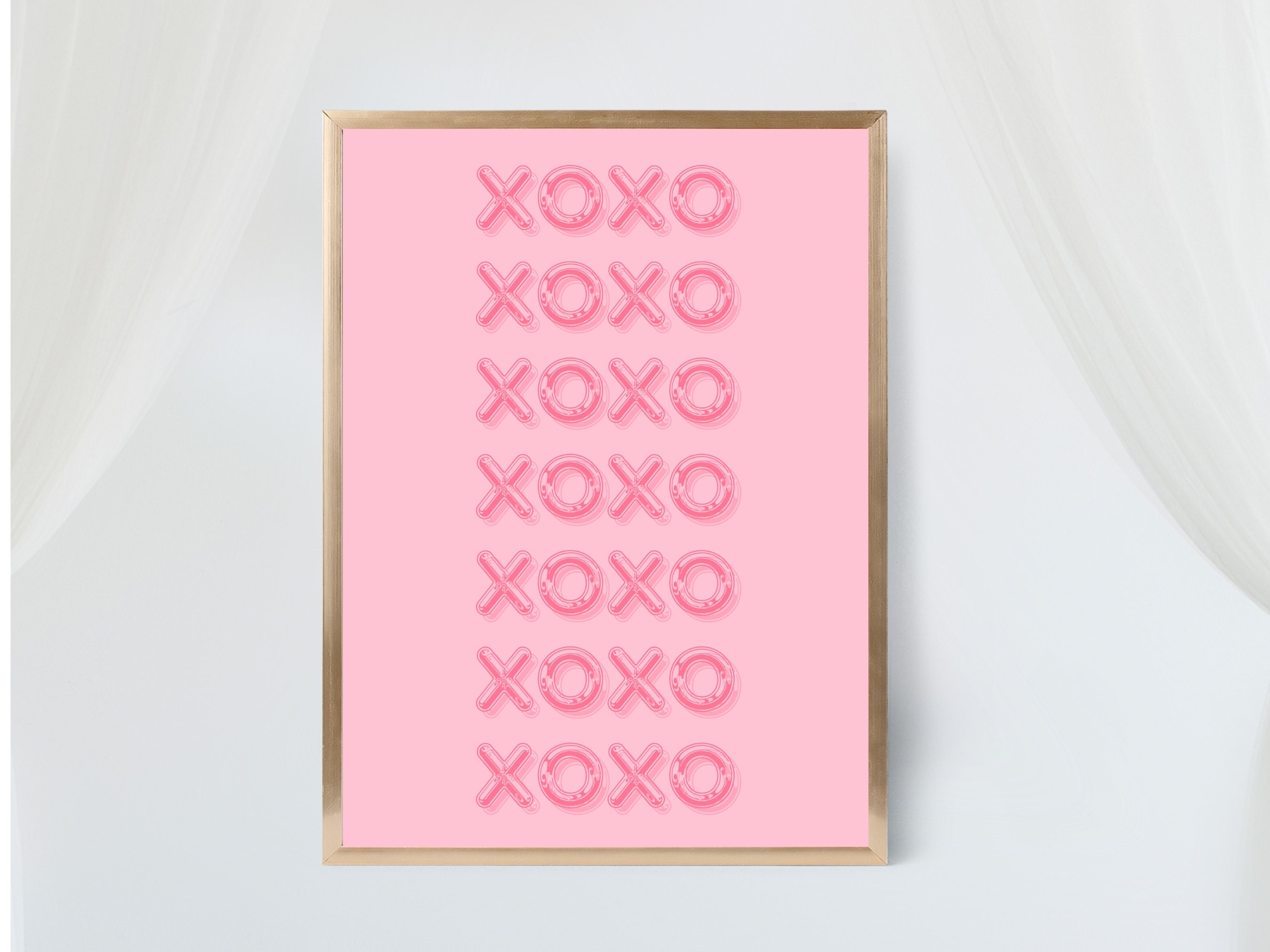 Pink Xoxo Print, Xoxo Sign, Printable Wall Art, Pink Prints, Trendy ...