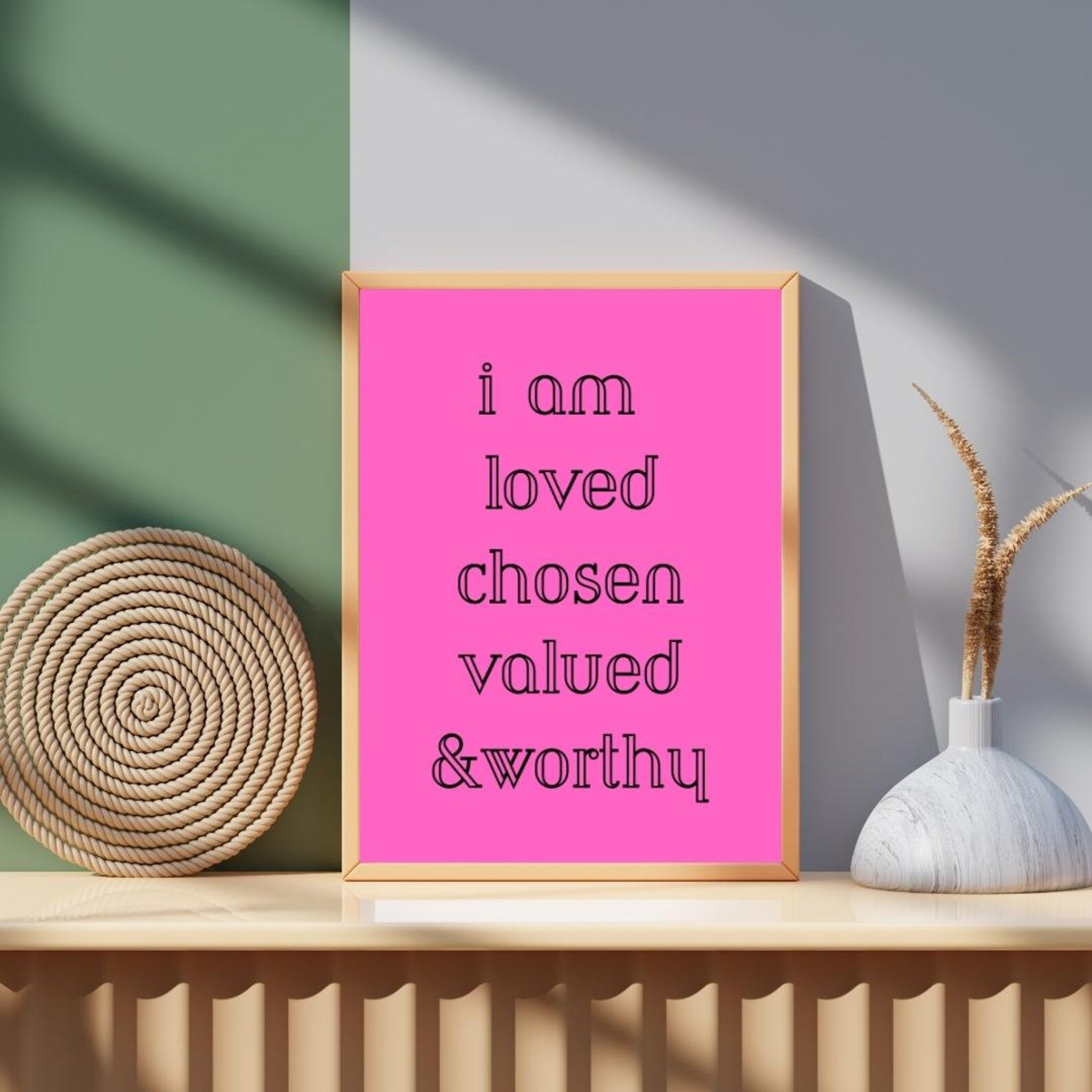 Affirmation Wall Art, I Am Print, Positive Affirmation, Self-love Art ...