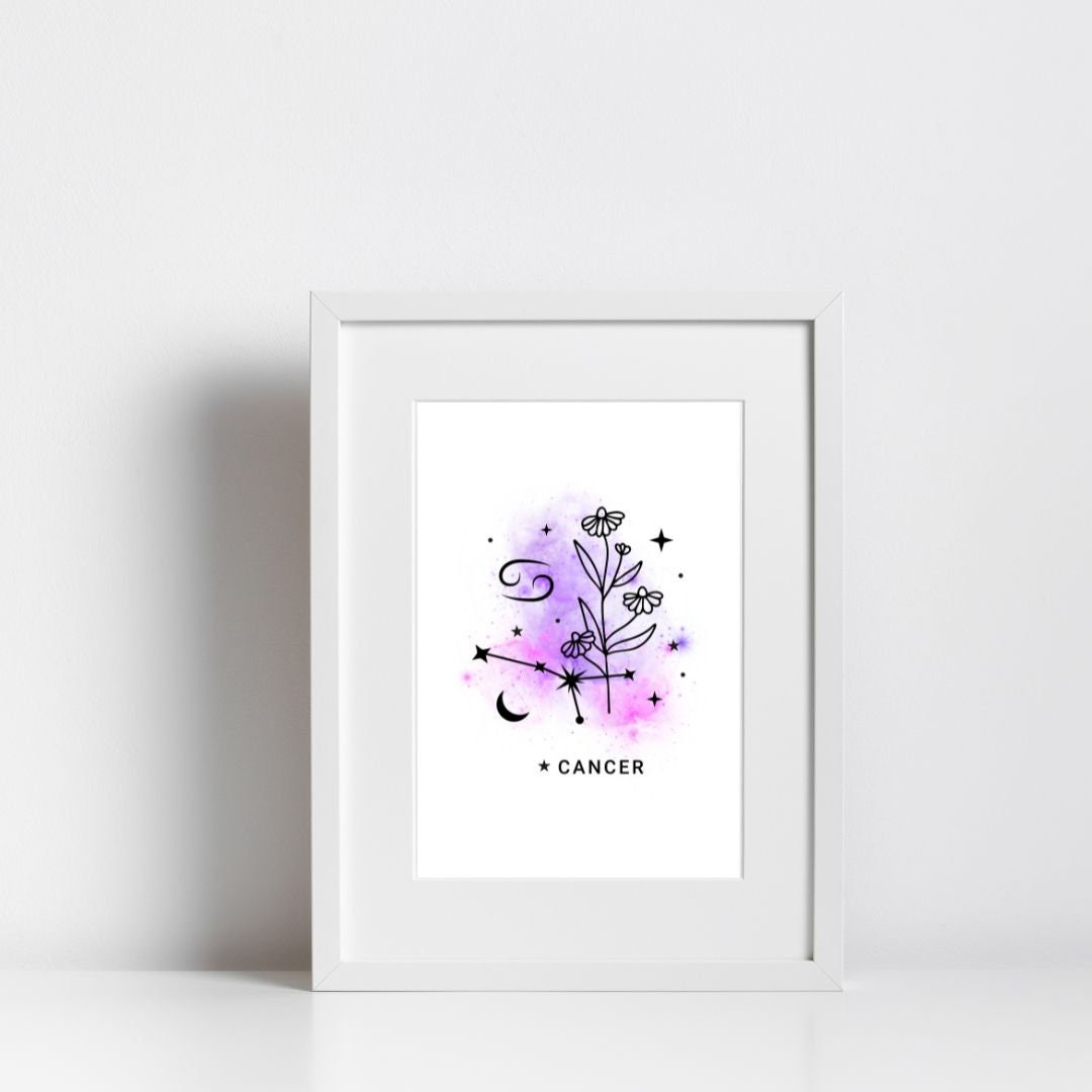 Cancer Wall Art Set 2 Set Dorm Room Poster Zodiac Print - Etsy