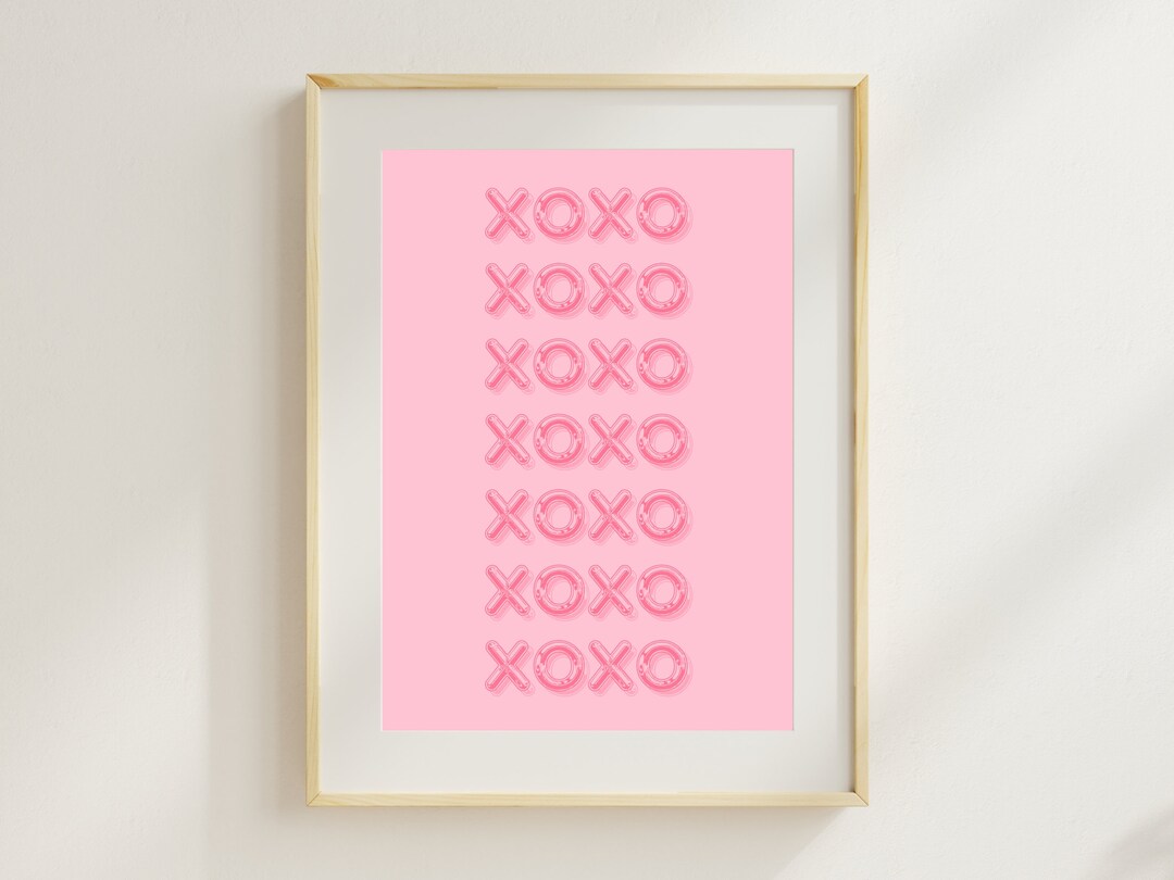Pink Xoxo Print, Xoxo Sign, Printable Wall Art, Pink Prints, Trendy ...