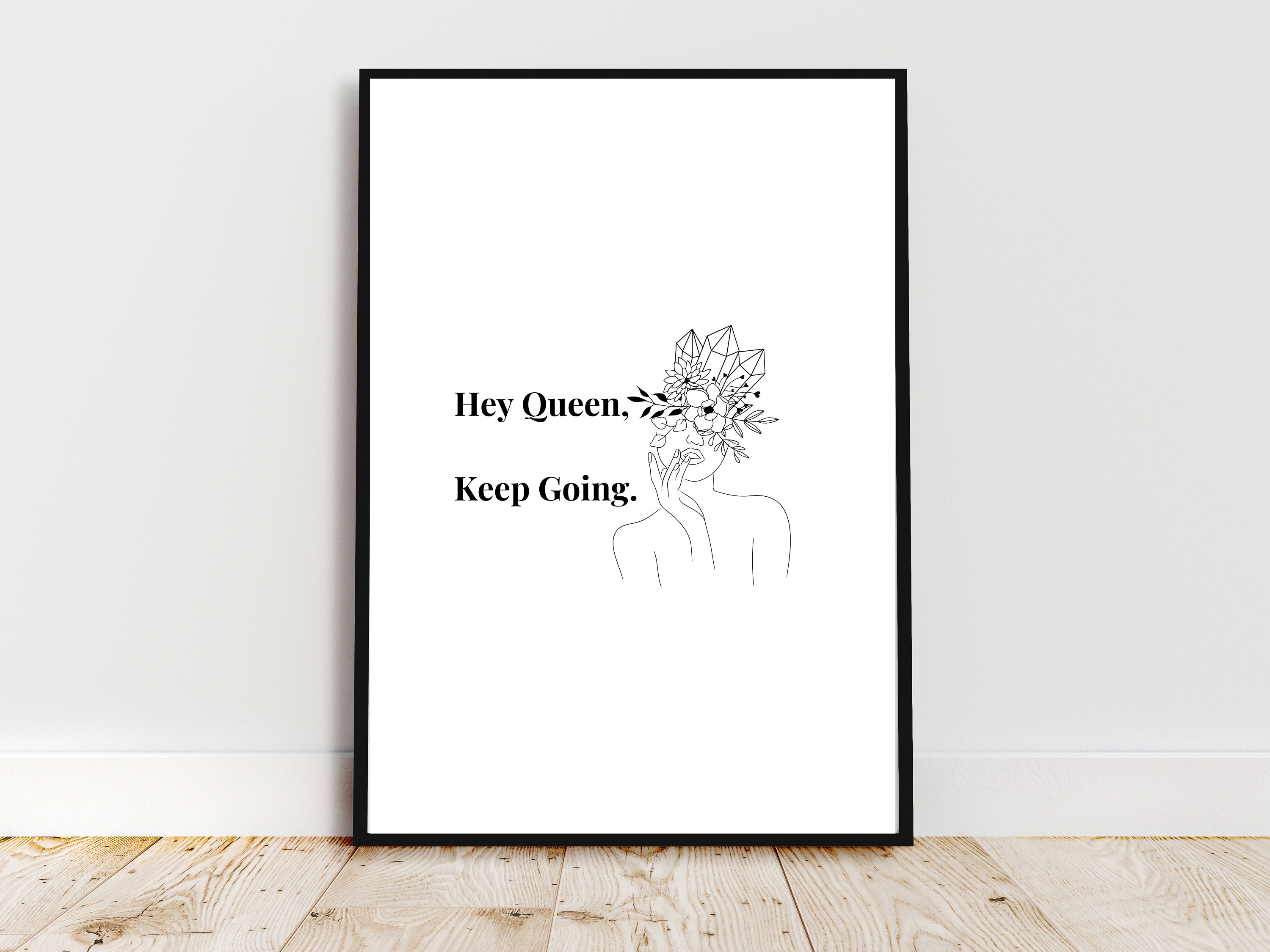 Minimal Line Art Woman, Crystal Head Line Drawing, Keep Going Poster, Abstract Line Art Prints ...