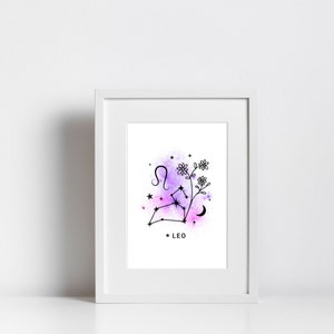 Leo Wall Art Set, 2 Set Dorm Room Poster, Zodiac Print, Motivation Wall ...