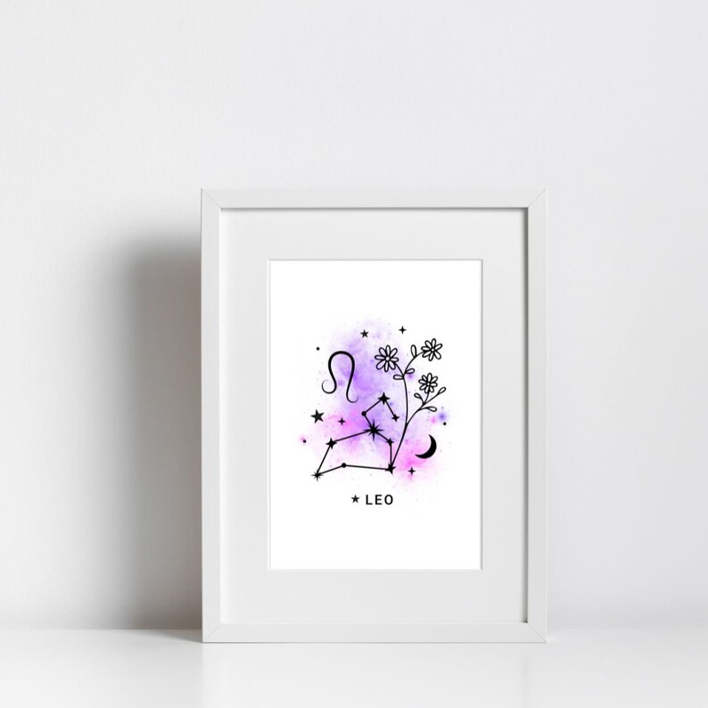 Leo Wall Art Set, 2 Set Dorm Room Poster, Zodiac Print, Motivation Wall ...