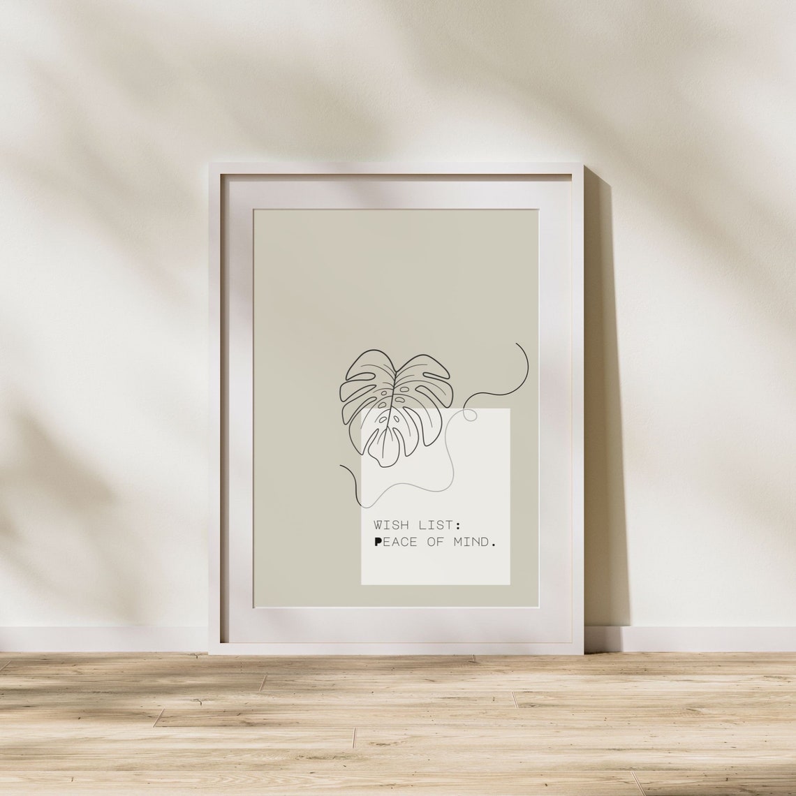 Monstera Wall Art, Abstract Monstera Line Art, Leaf Art Print ...