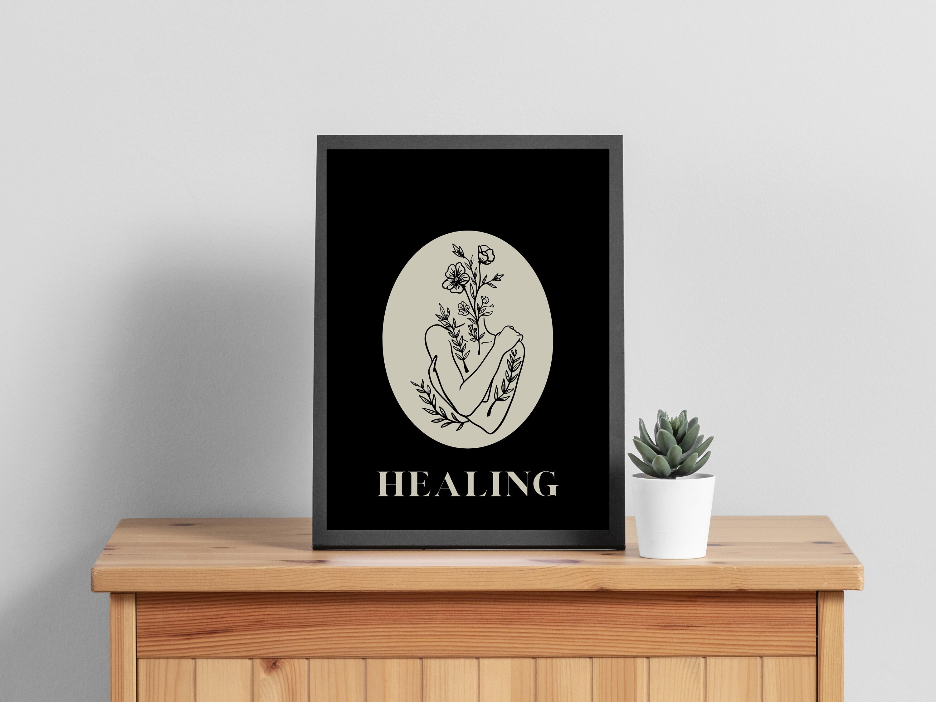 Flower Head Women Line Art, Female Head Flower Wall Art, One Line ...