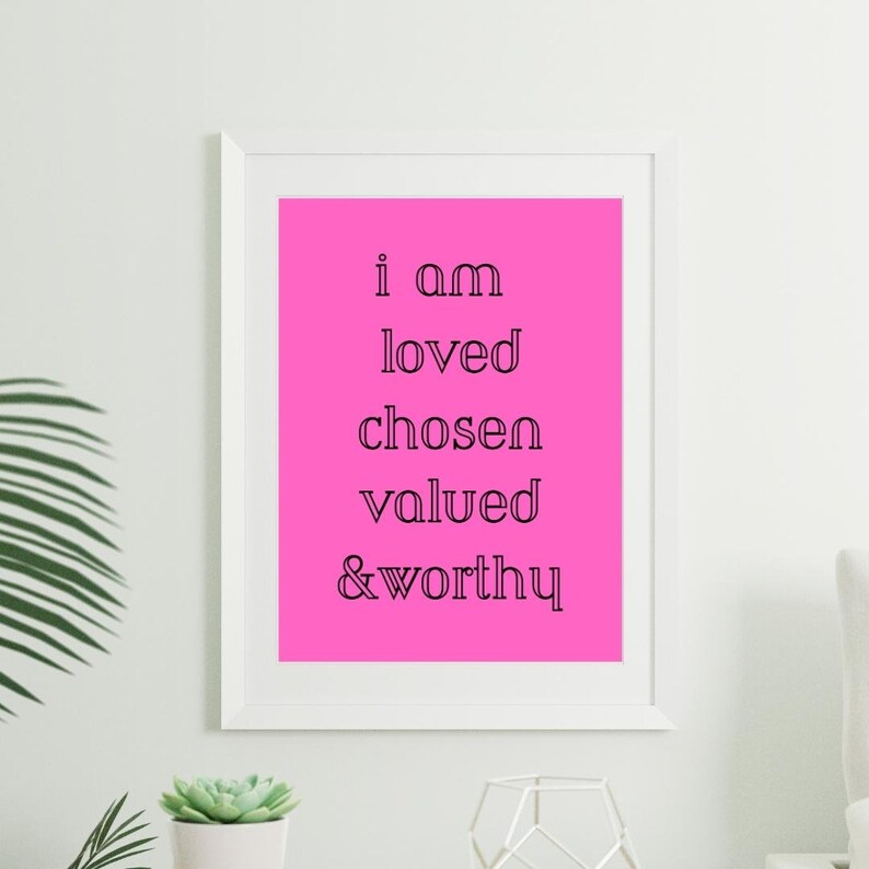 Affirmation Wall Art, I Am Print, Positive Affirmation, Self-love Art ...