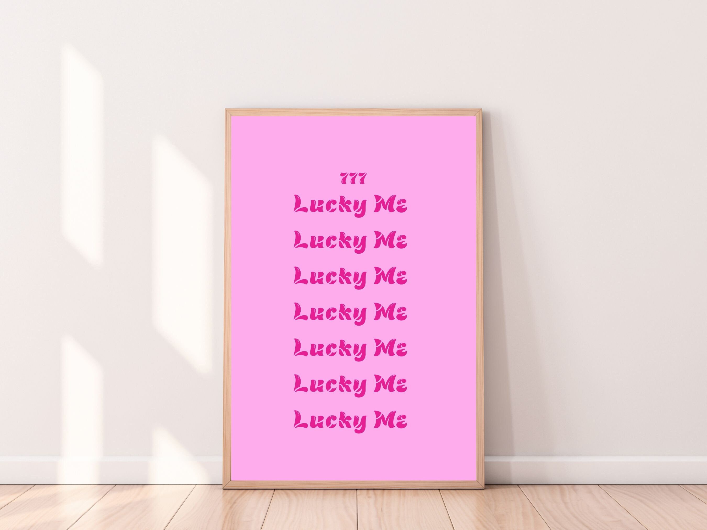 Lucky Me Wall Art 777 Lucky Me Pink Aesthetic Print Lucky - Etsy