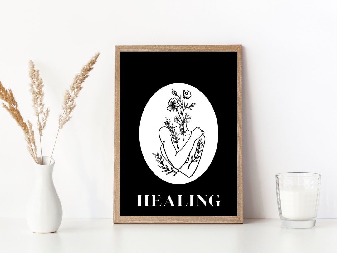 Flower Head Women Line Art, Female Head Flower Wall Art, One Line ...