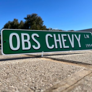 Custom Chevy OBS Truck Street Sign – Personalized Man Cave Decor - Etsy