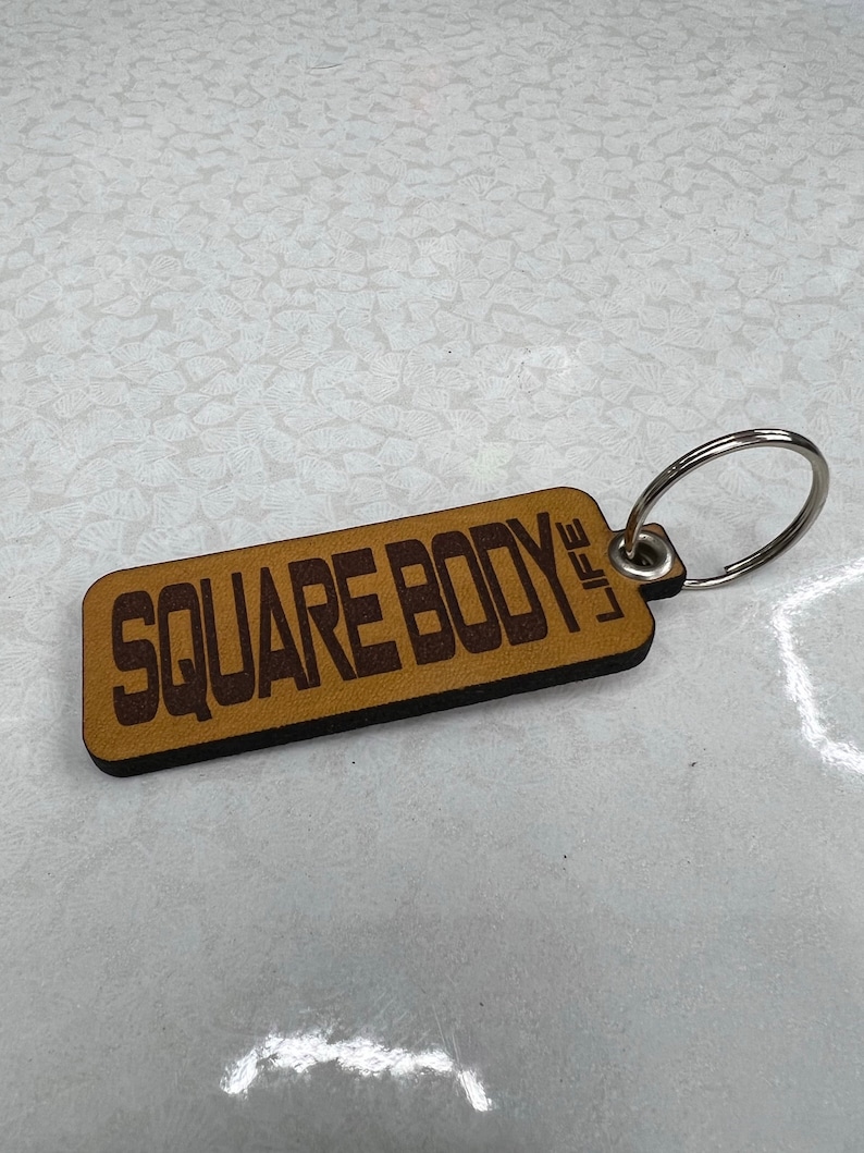 Leather C10 Squarebody LIFE Round Eye Keychain Handmade GMC - Etsy