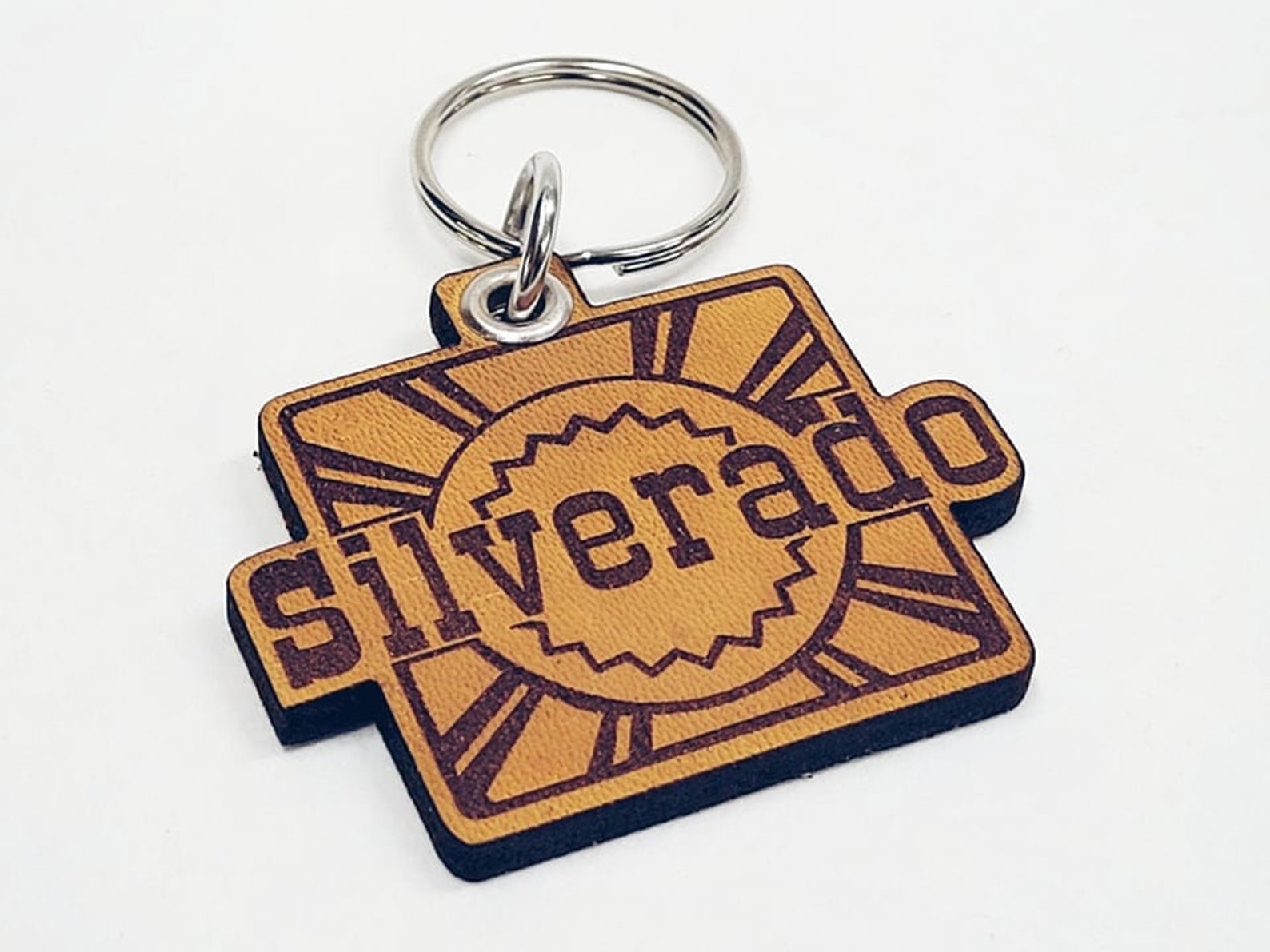 Handmade Leather C10 Silverado Square Body Keychain Oklahoma Customs ...