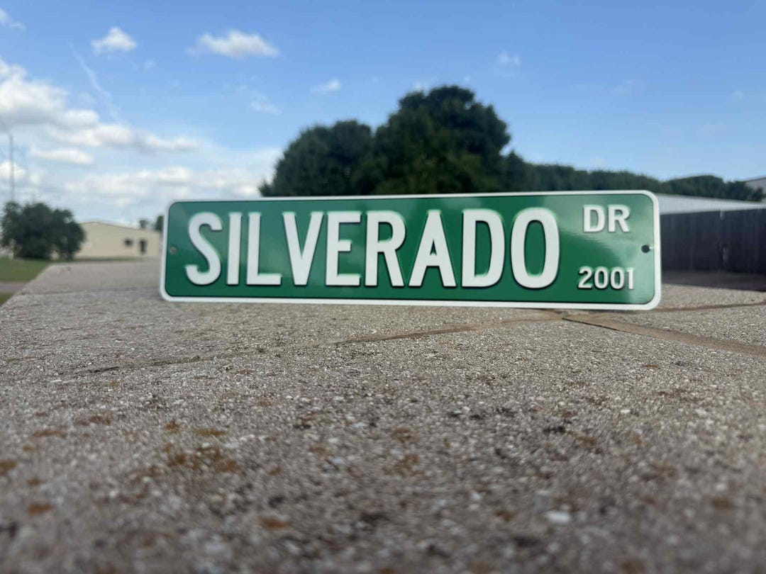 Custom Chevy Silverado Street Sign - Choose Your Year & Postal ...