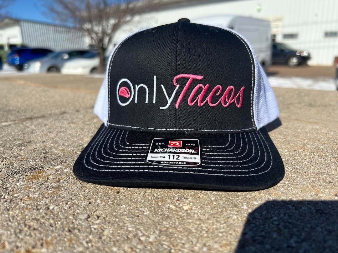 ONLY TACOS PINK Snapback Mesh Trucker Baseball Hat Richardson 112 Black ...