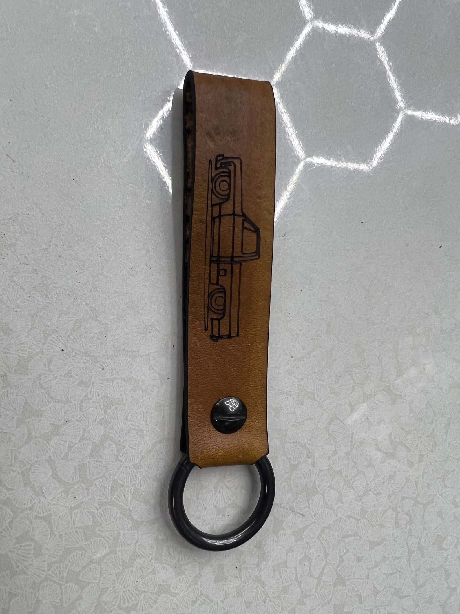 Handmade Leather Chevy Silverado C10 Squarebody Keychain With Antique ...