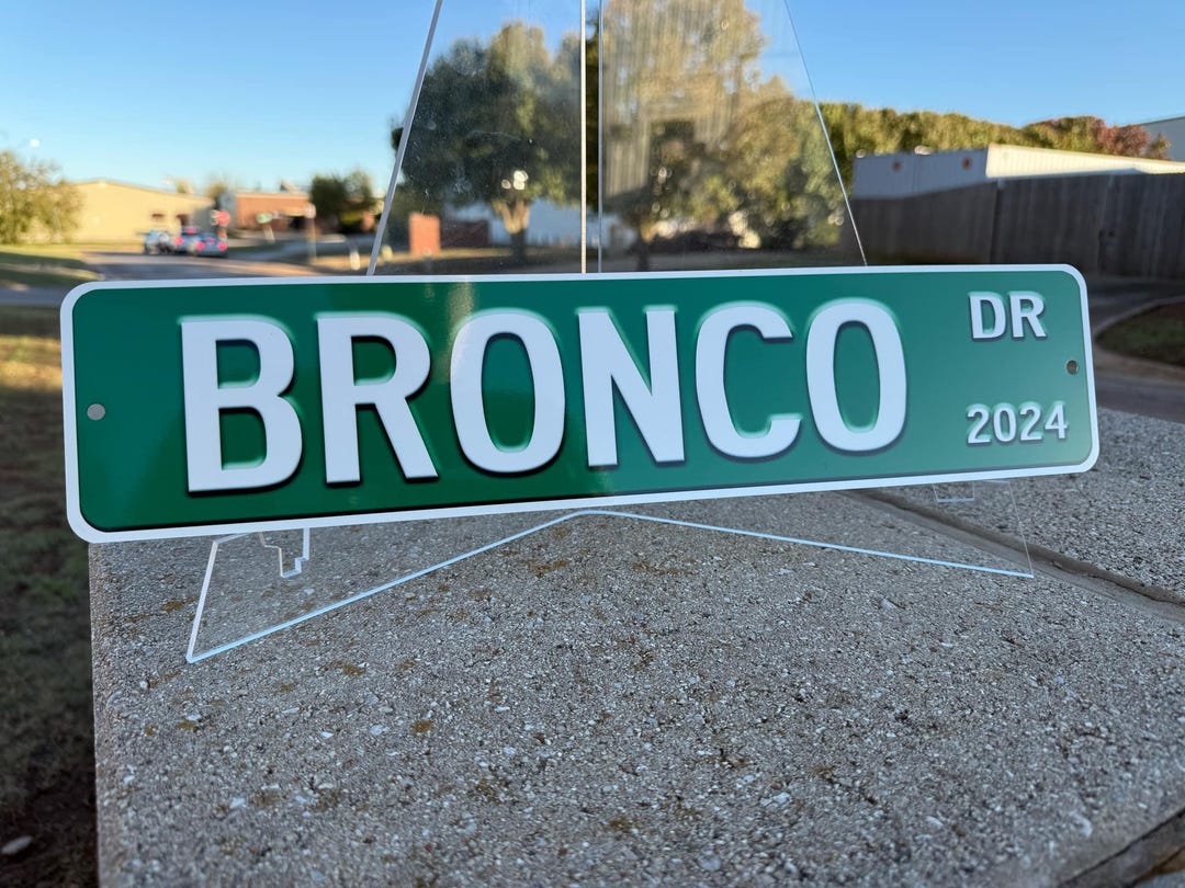 Custom Ford Bronco Street Sign – Personalized Year & Abbreviation, Man ...