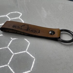 Handmade Leather Chevy Silverado C10 Squarebody Keychain With Antique ...