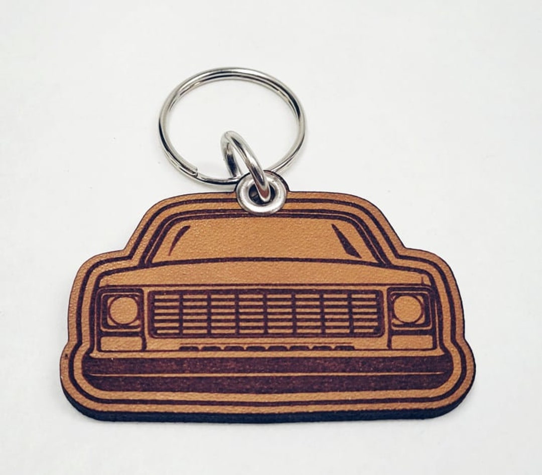 Handmade Leather C10 Square Body Round Eye Chevy GMC Keychain - Perfect ...