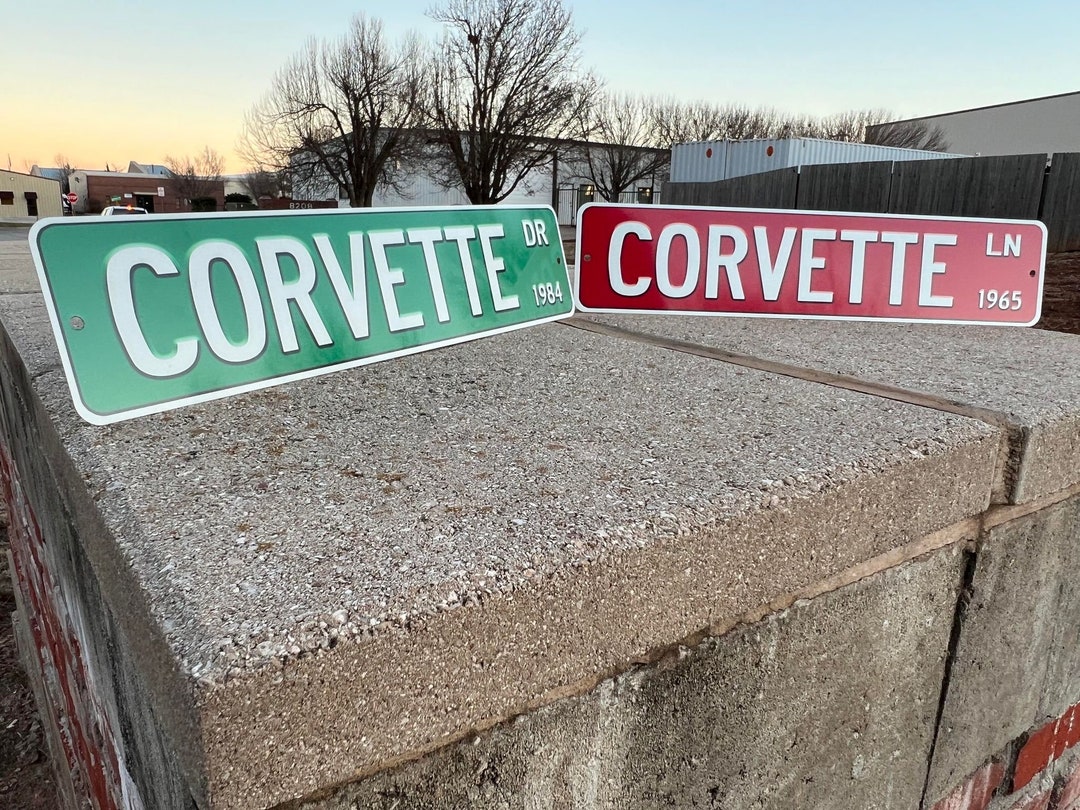 Custom CORVETTE CHEVY VETTE Street Sign - Choose Your Year & Postal ...