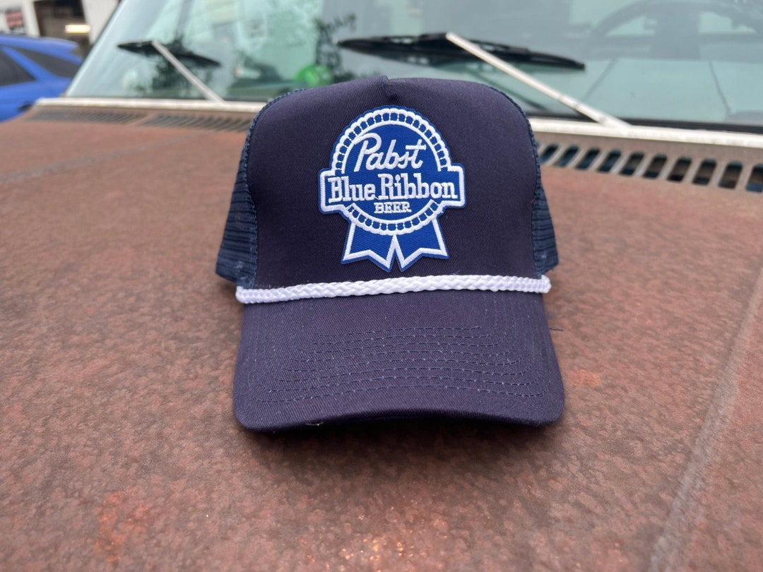 Vintage Style PBR Pabst Blue Ribbon Patch Rope Trucker Snapback Hat ...