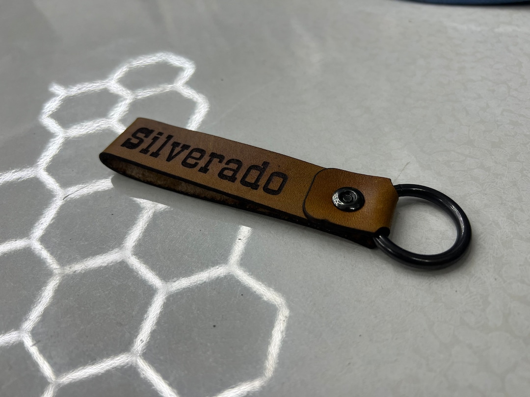 Handmade Leather Chevy Silverado C10 Squarebody Keychain With Antique ...