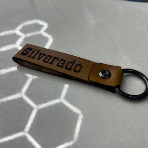 Handmade Leather Chevy Silverado C10 Squarebody Keychain With Antique ...