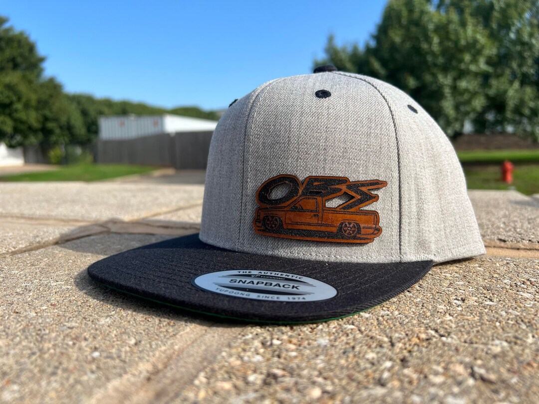 OBS Trucker Hat: Leather Patch Snapback - Chevy GMC Sierra Silverado - Etsy