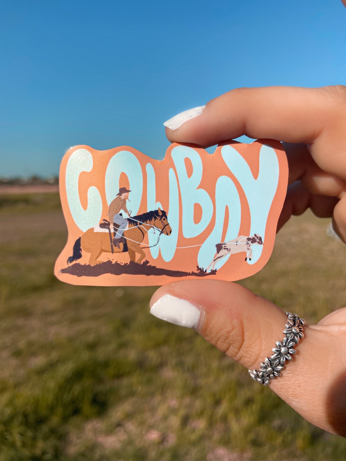 Cowboy Roping Sticker - Etsy