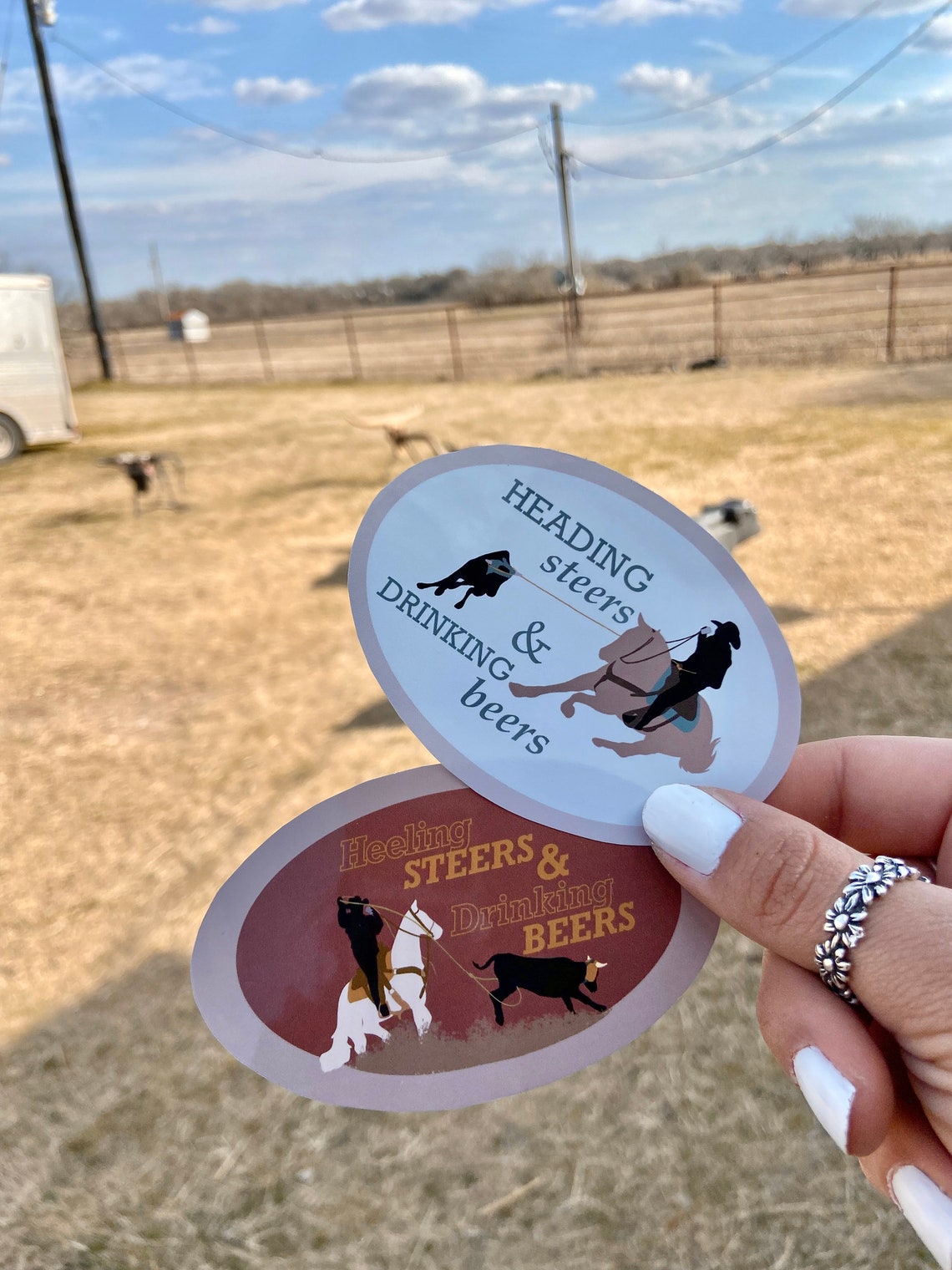 Heeling Team Roping Sticker, Drinking Beer - Etsy
