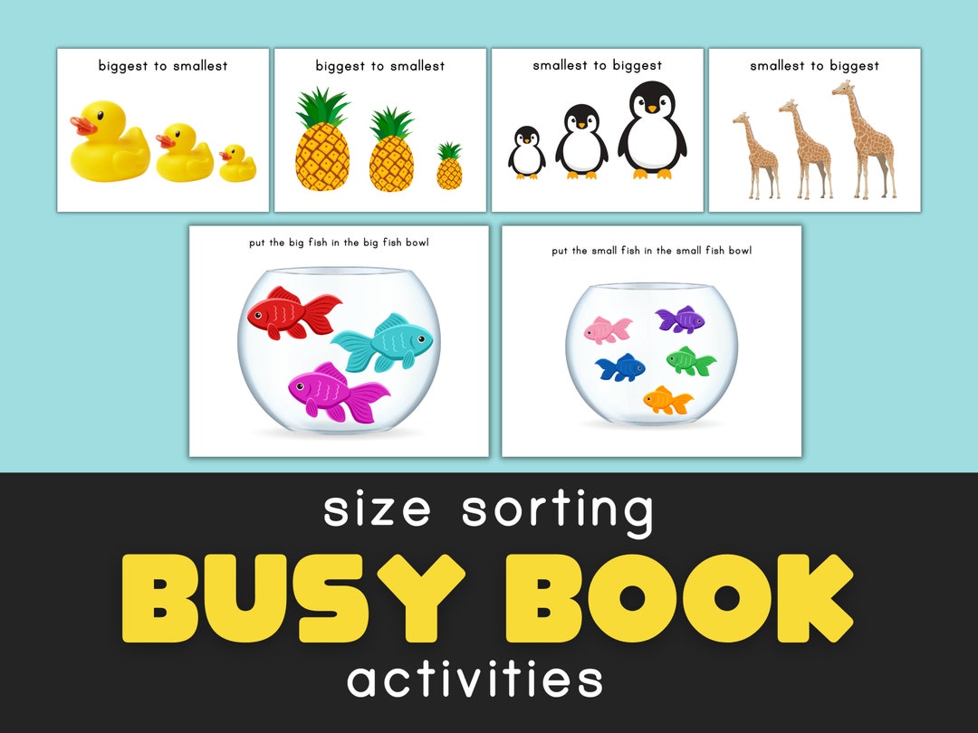 Toddler Busy Book Printable Activity Size Sorting Preschool - Etsy UK