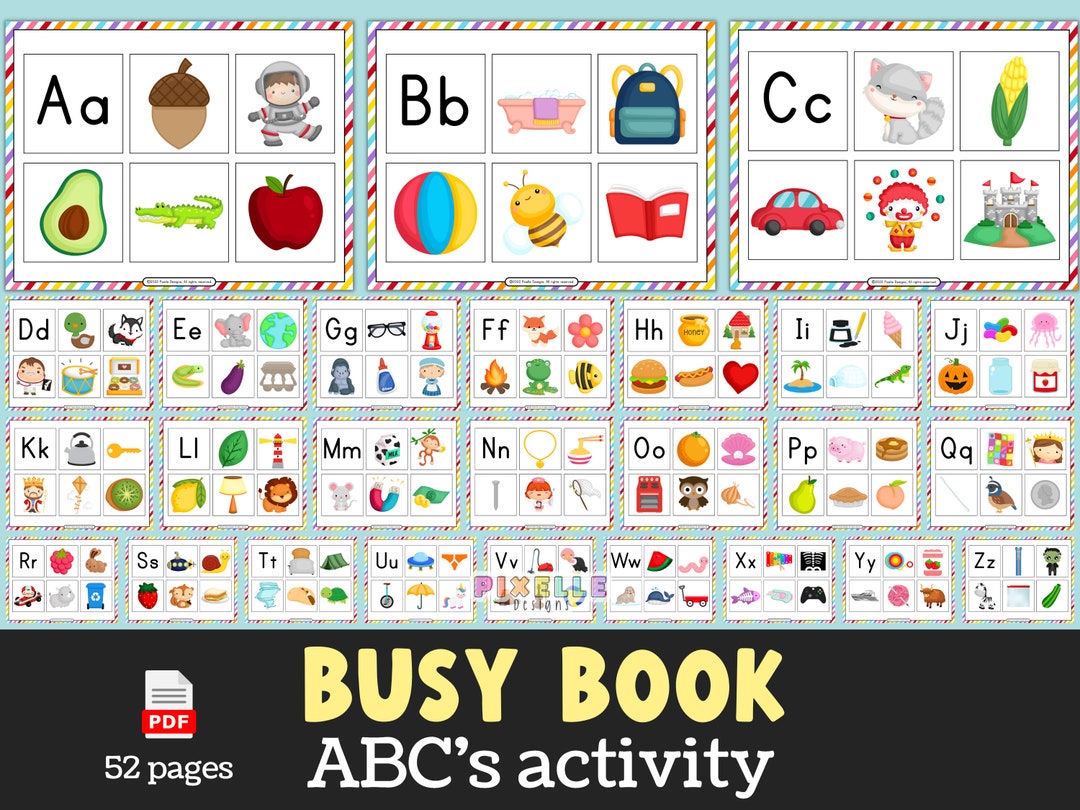 Printable Toddler Busy Book ABC Picture Sorting Activity - Etsy UK