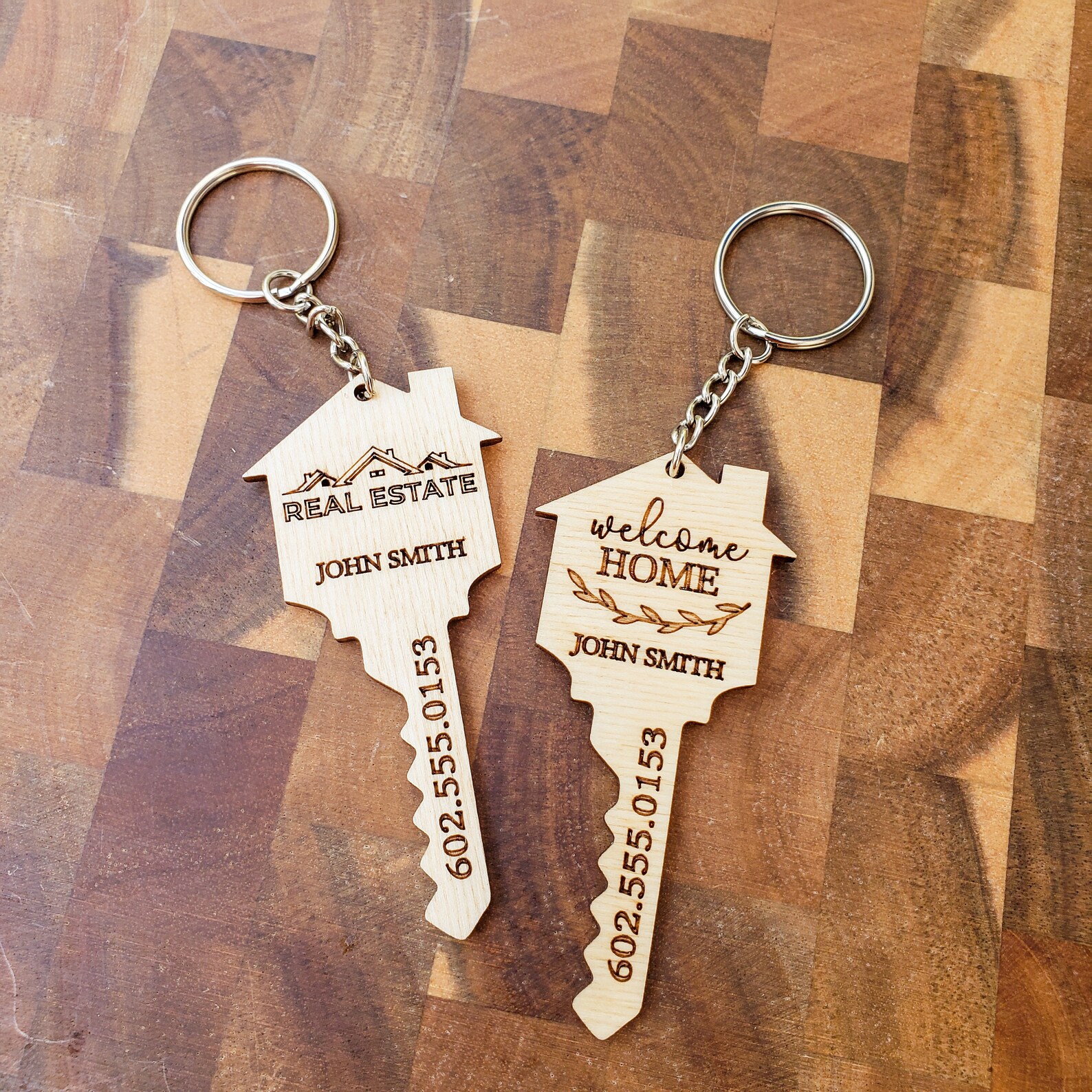 Real Estate Swag Agent Personalized "key" Keychain, Key Shaped Keychain ...