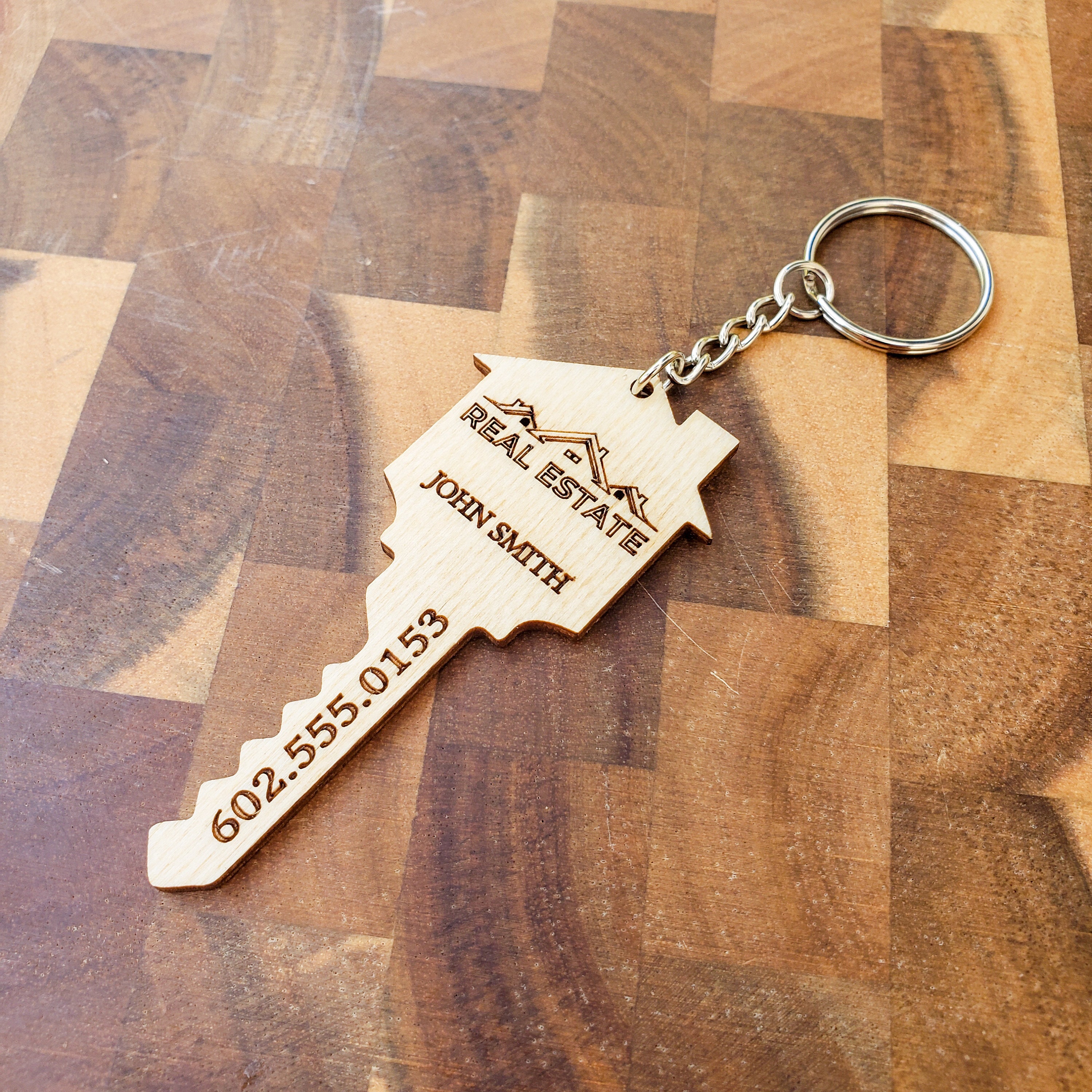 Real Estate Swag Agent Personalized "key" Keychain, Key Shaped Keychain ...