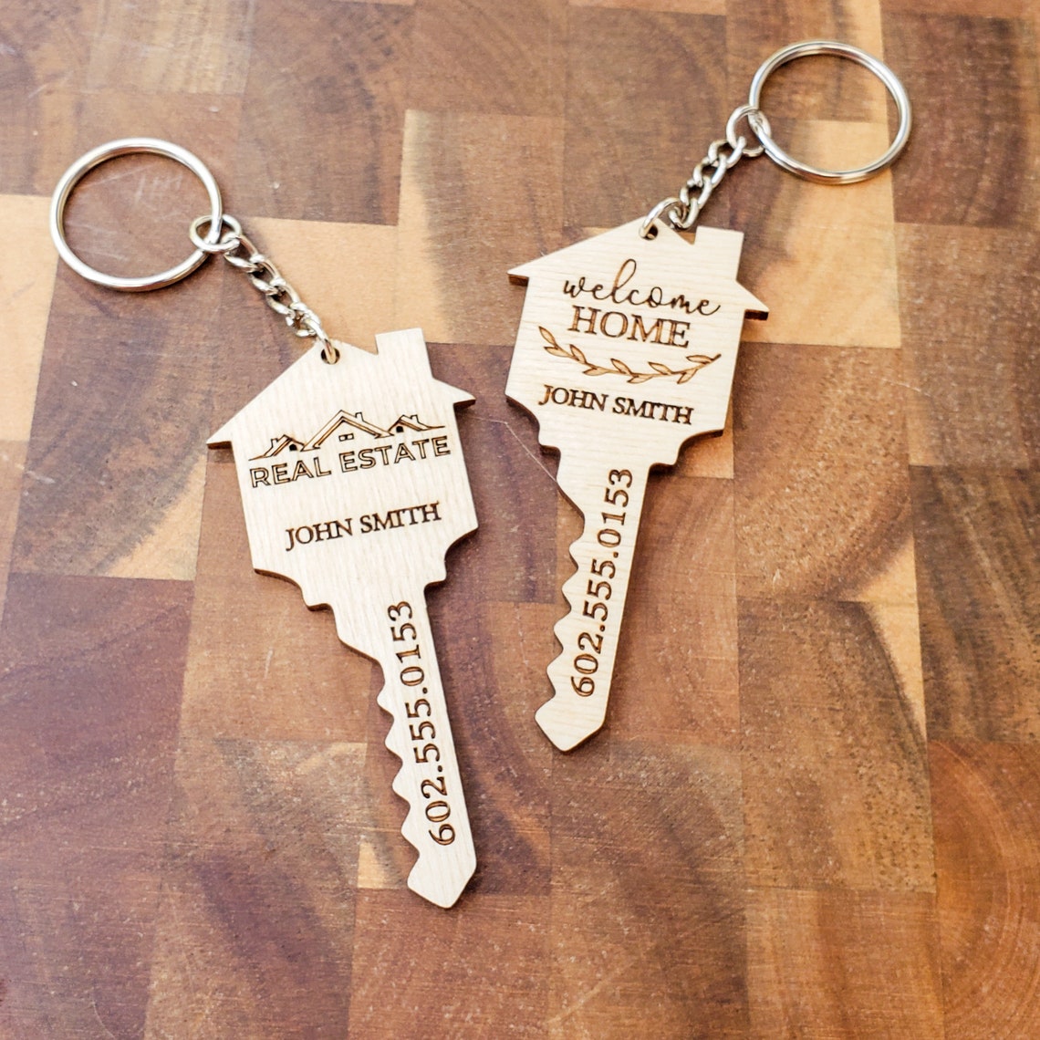 Real Estate Swag Agent Personalized "key" Keychain, Key Shaped Keychain ...