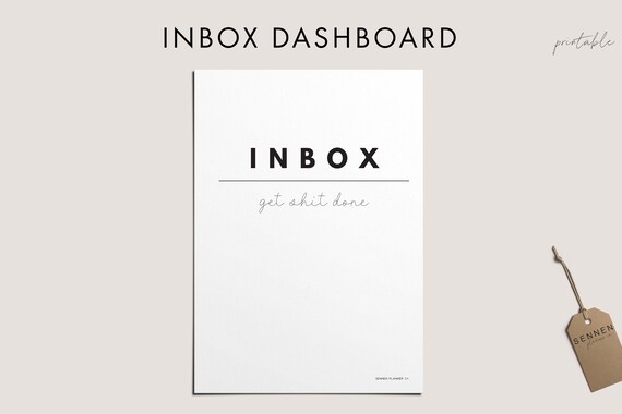 Inbox Get Shit Done Planner Dashboard PRINTABLE Planner - Etsy