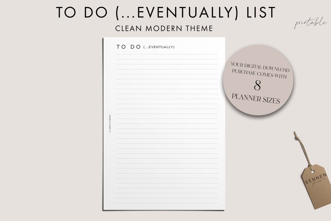 To Do (…eventually), PRINTABLE, Task List, to Do List, Horizontal ...