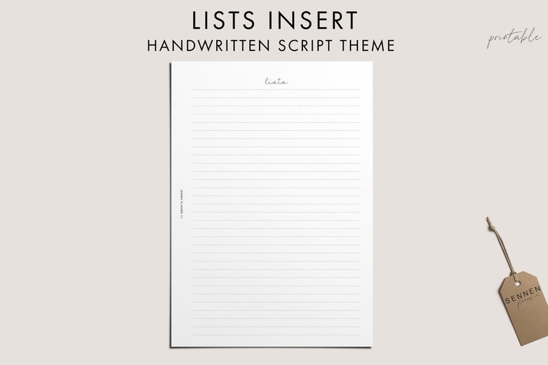 Lists Insert PRINTABLE Planner Insert Brain Dump Horizontal - Etsy