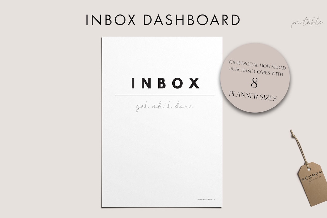 Inbox Get Shit Done Planner Dashboard, PRINTABLE, Planner Divider ...