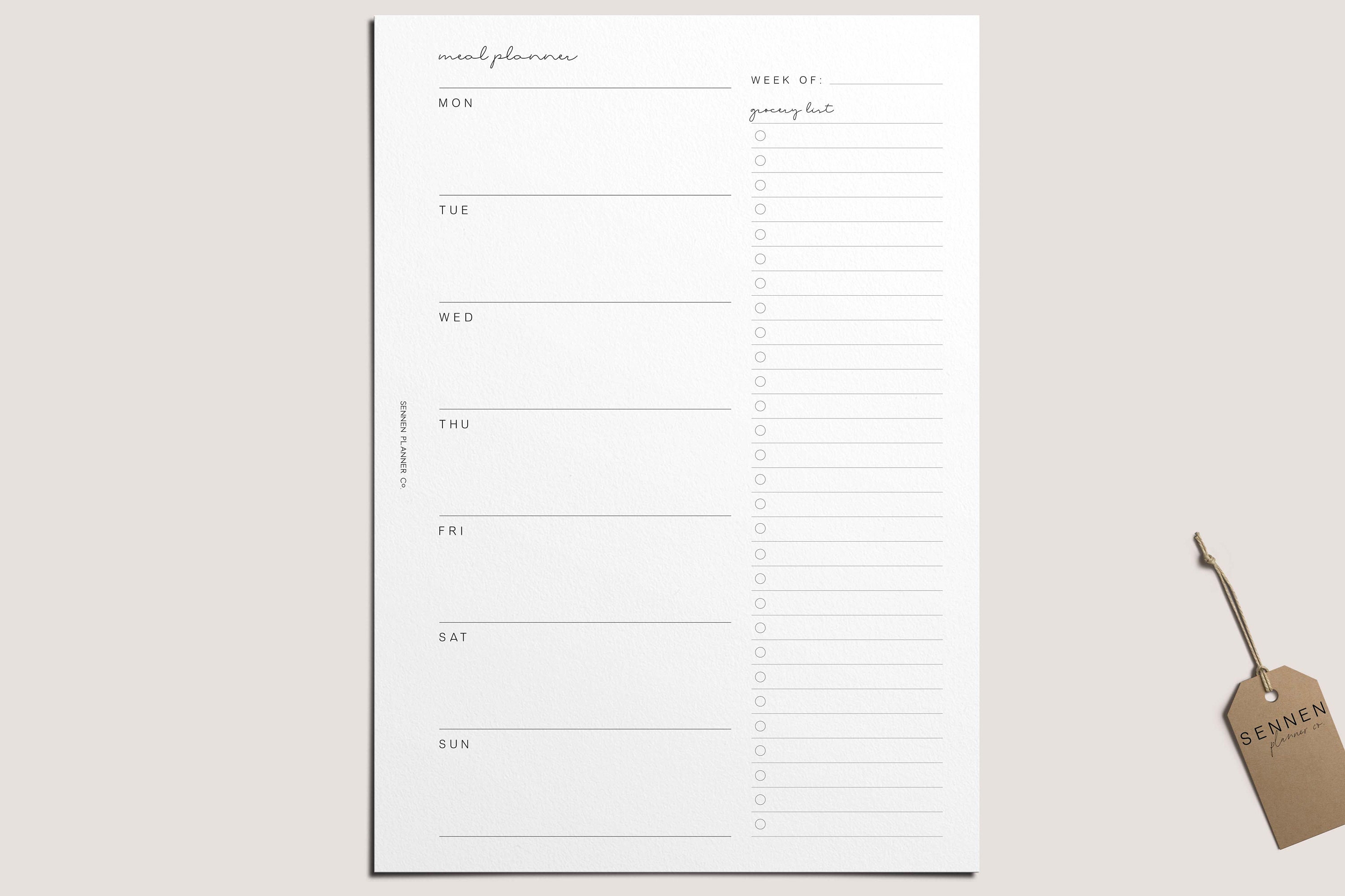 Meal Planner PRINTABLE Insert, Grocery List, A5/happy Planner/half ...