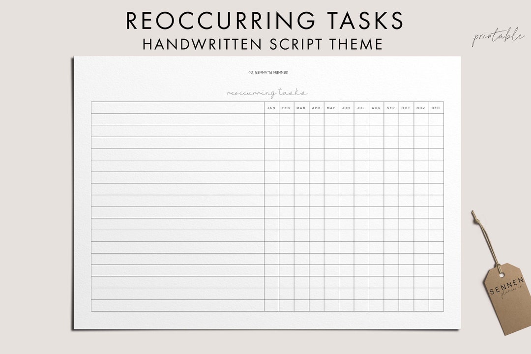 Reoccurring Tasks PRINTABLE Task List Monthly Tasks - Etsy