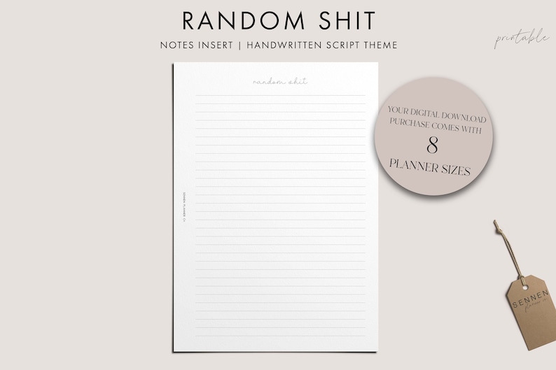 Random Shit, PRINTABLE Task List, Brain Dump, Mind Declutter, Time ...