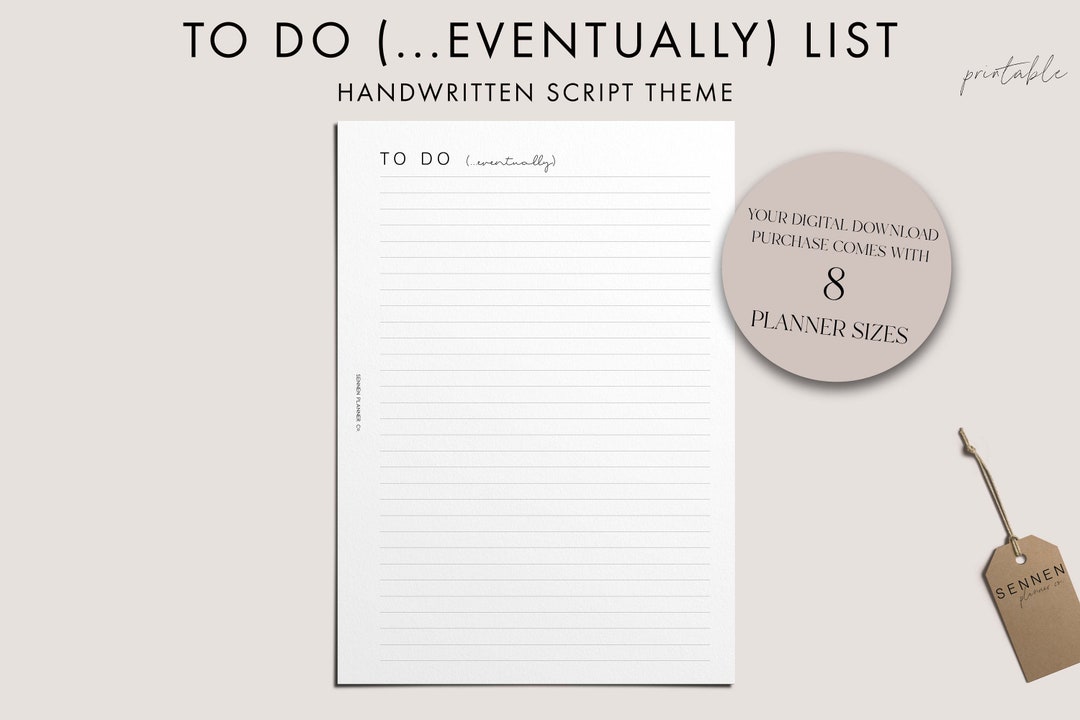 To Do (…eventually), PRINTABLE, Task List, to Do List, Horizontal ...